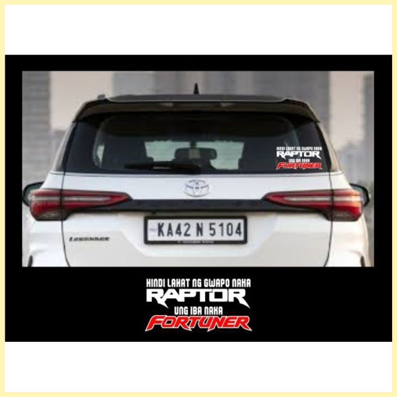 ♠ ♞,♘Toyota Fortuner Funny Sticker for rear windshield Fit for any ...