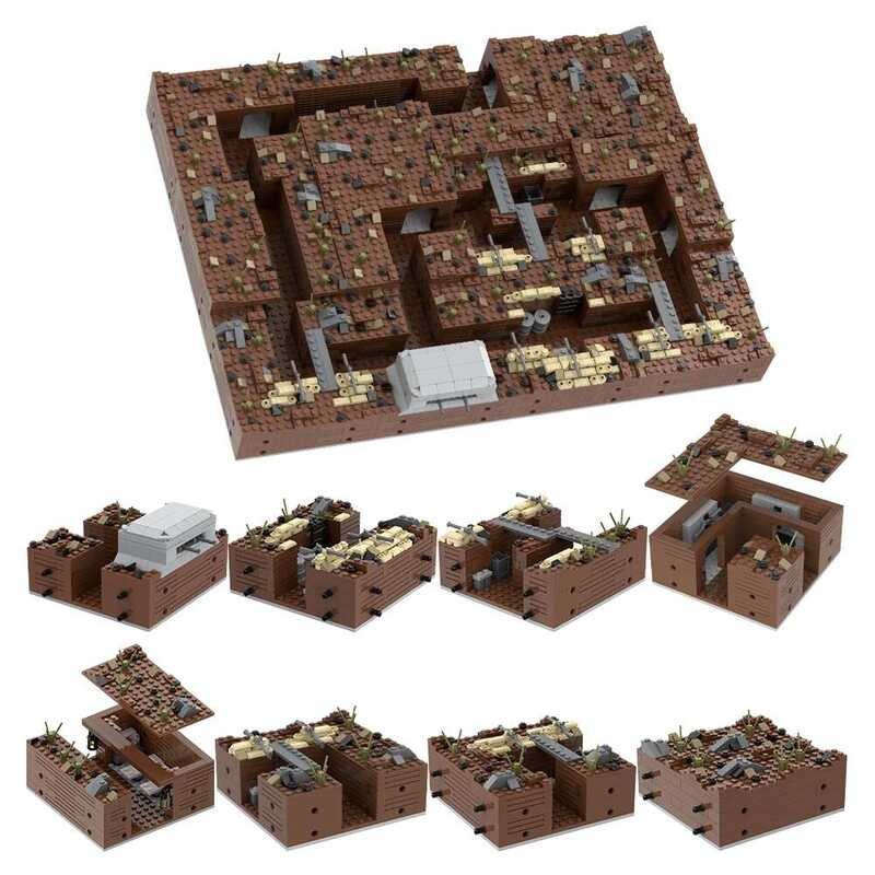 Ww2 Moc5064 Trench Bricks Battlefield Bunker Military War Blockhouse ...