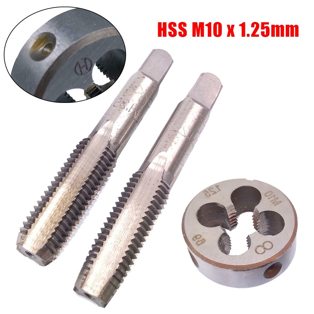 【ROLADY】HSS M10 x 1.25mm Taper & Plug Tap & M10 x 1.25mm Die Metric ...