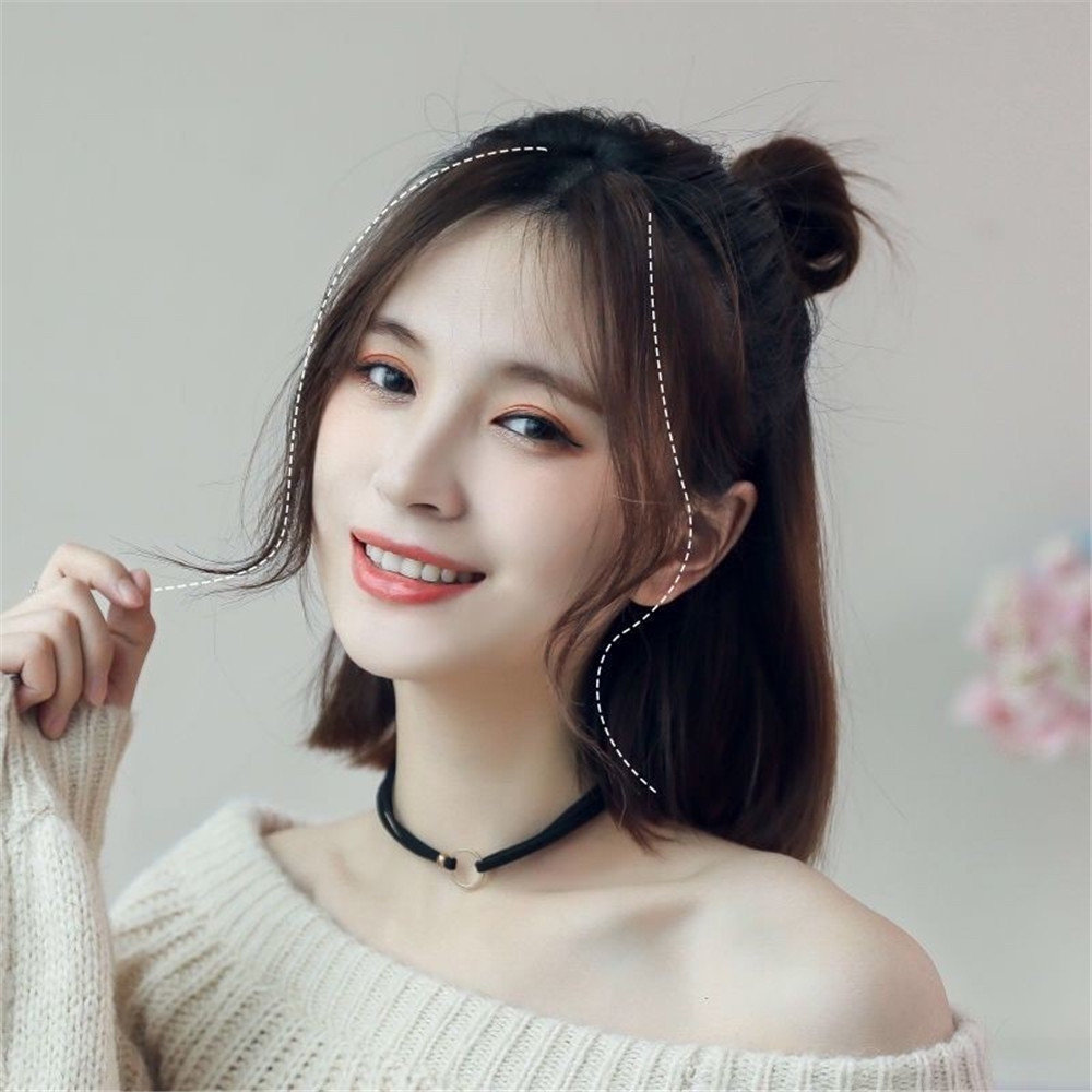 (Local Delivery) Dragon Whisker Bangs Wig Natural Hairline Women ...