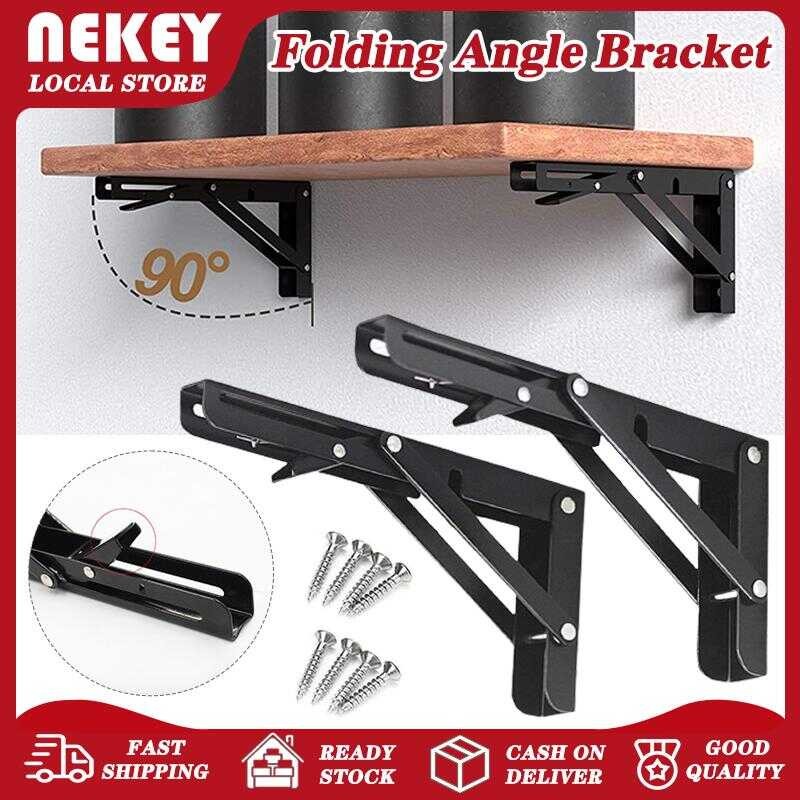 2 PCS Angle Heavy Support Adjustable Wall Mounted Bench Folding Table ...