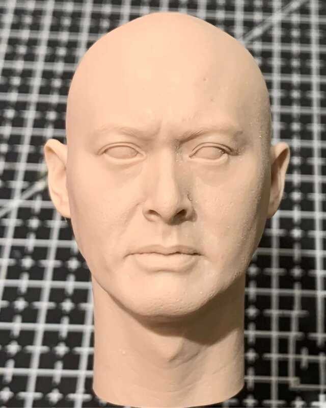 Scale 1/6 Unpainted Chow Yun Fat Bald Head Carving Sculpt Model Toys ...