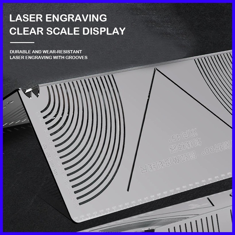 Multifunctional Metal Ruler Square Tube Rounded Corners And Angles ...