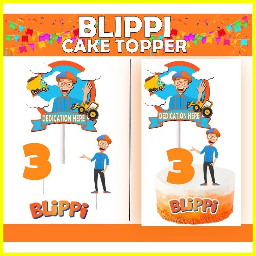 BLIPPI Cake and cupcake toppers, ( machine cut, waterproof ) | Shopee ...