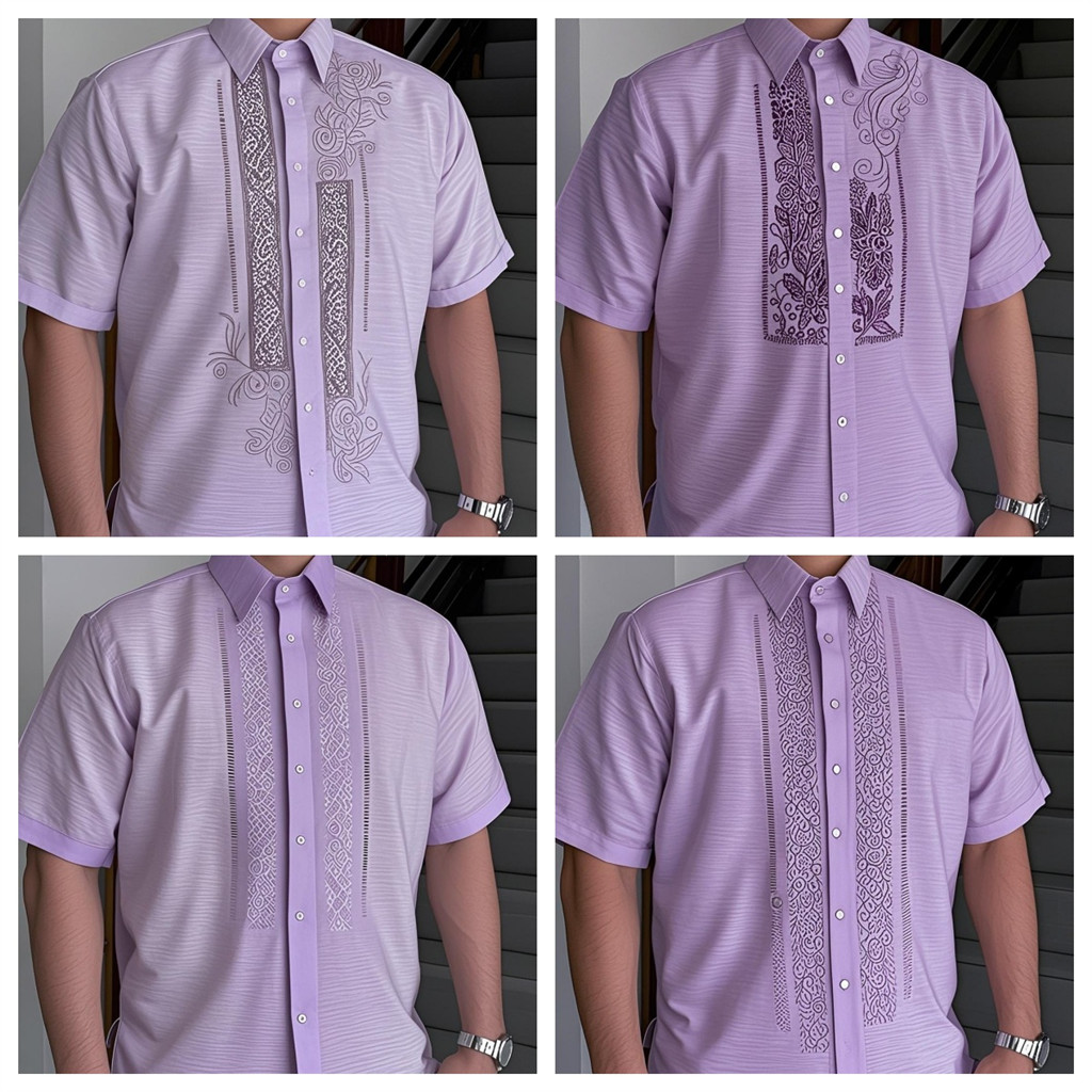 【Business Purple - In Stock】2025 New Barong Style Men's Chinese-style ...