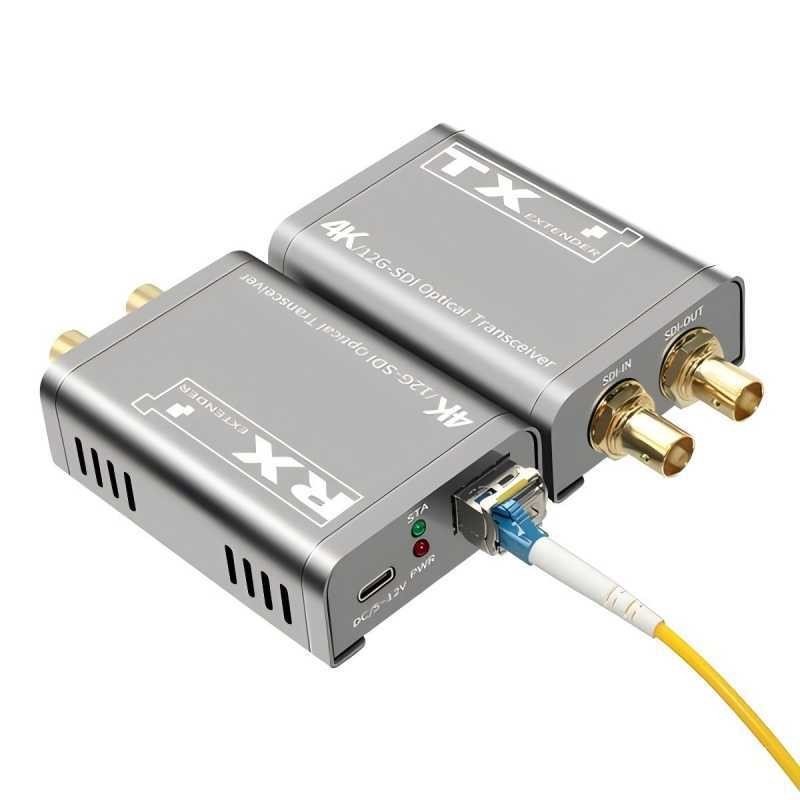 4K 12G SDI Fiber Extender Over LC Fiber Cable 20Km SDI To Fiber Video ...
