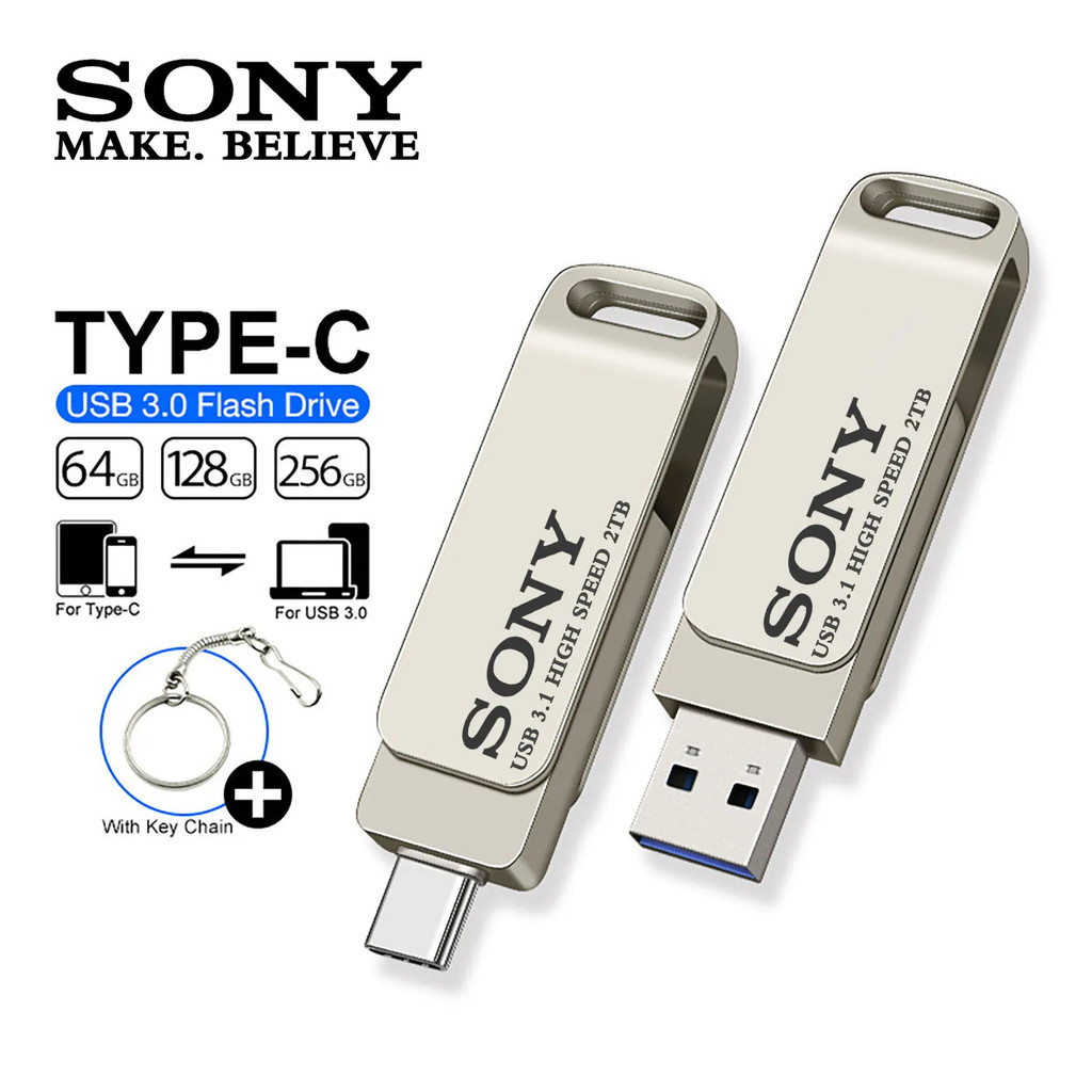 2TB SONY USB PenDrive High Speed Type C Flash Drive 1TB Metal Pendrive ...
