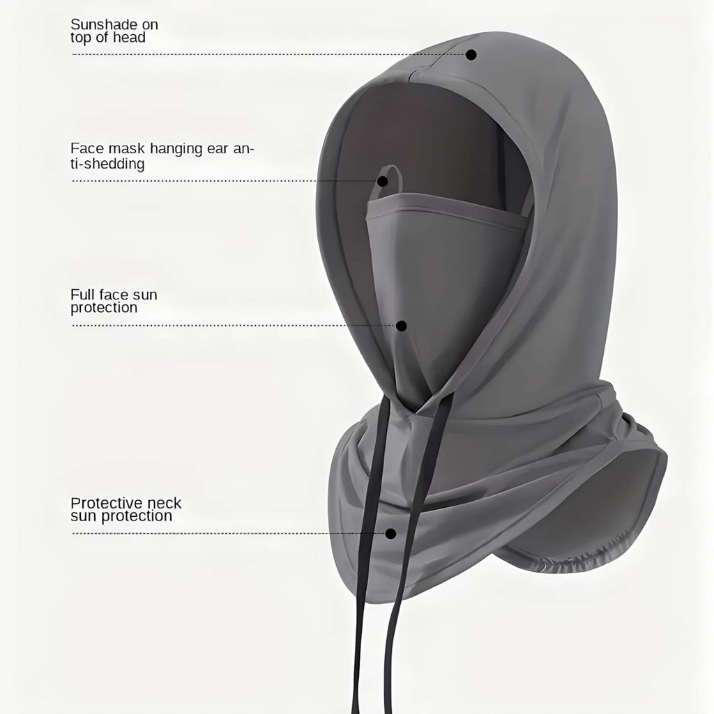 Ice Silk Sunscreen Cap UV Protection Face Mask Design For Full Face Sun ...