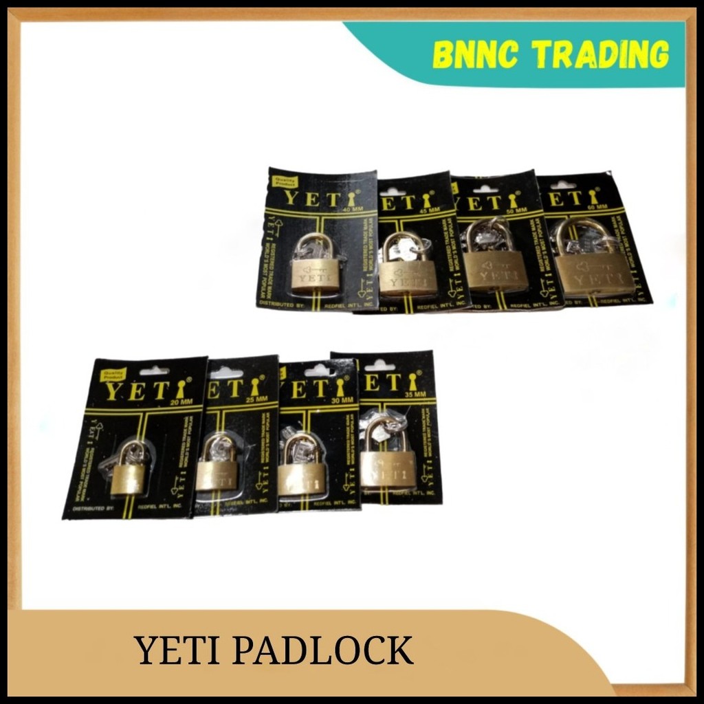 BNNC YETI PADLOCK BRASS CENTER KEY 20MM 25MM 30MM 35MM 40MM 45MM 50MM ...