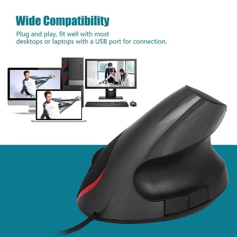 USB ⭐ ⭐Aa 1600Dpi Vertical Wired Mouse Ergonomic Design Wrist Rest ...