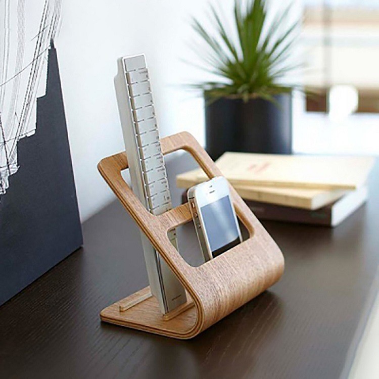 Japanese Simple Solid Wood Remote Control Stand Desktop Phone Stand ...