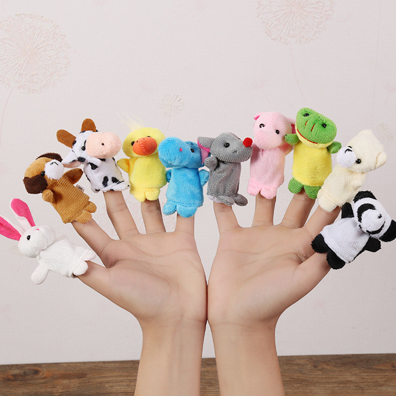 Baby Plush Doll Toy Finger Puppets Tell Story Props Playful Animal ...