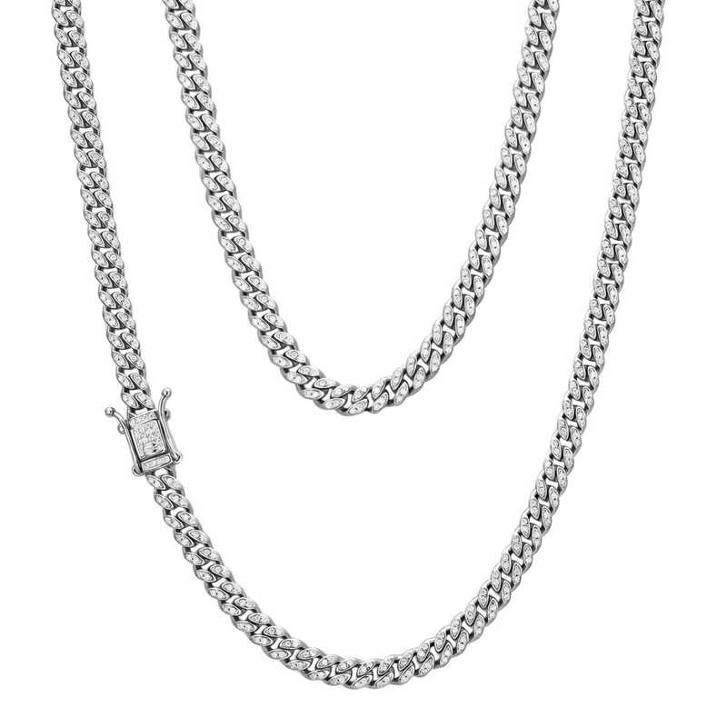 S Silver New Moissanite Cuban Chain for Men and Women Hip-Hop Style ...