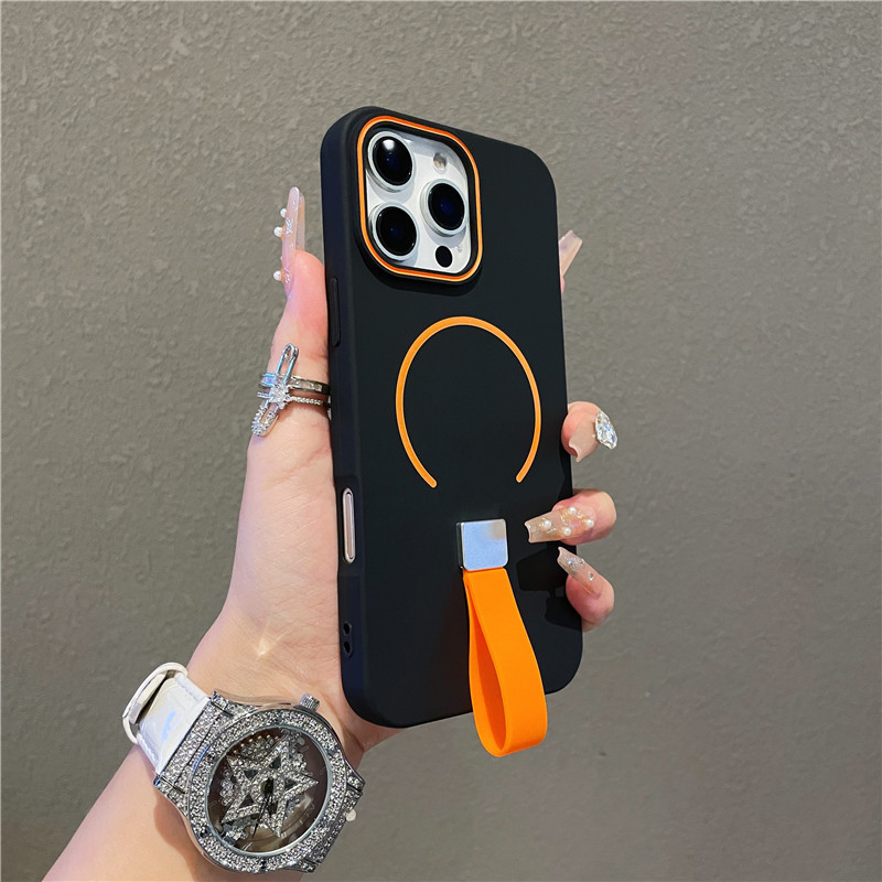 Luxury Frosted Solid Color with Ring Rope Magnetic Soft Phone Case for ...