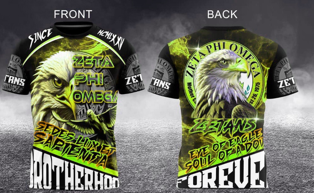 3d858 Fully sublimated 3D print TSHIRT zeta phi omega zetans free ...
