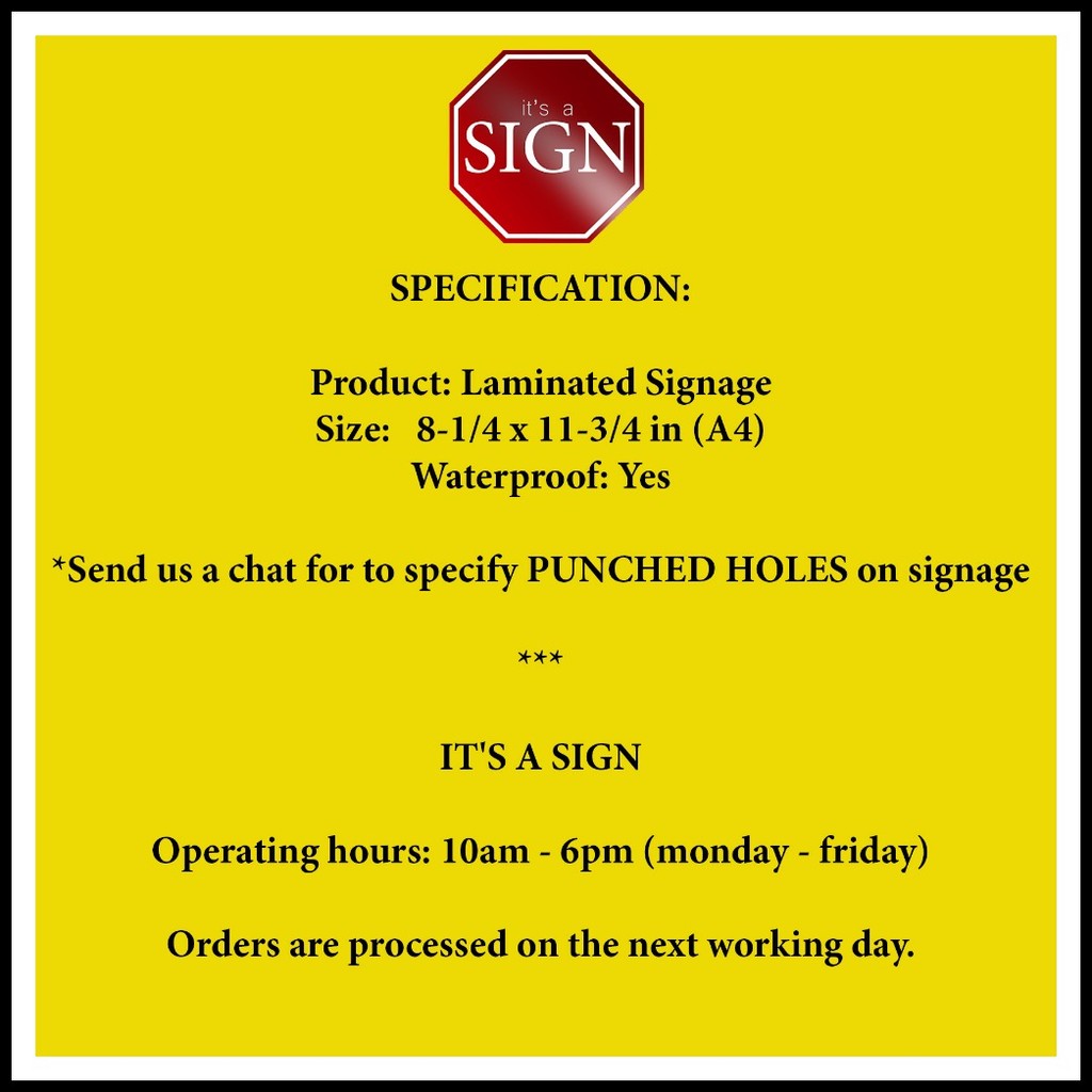 Priority Lane PWD Pregnant Elderly - Laminated Signage - A4 Size ...