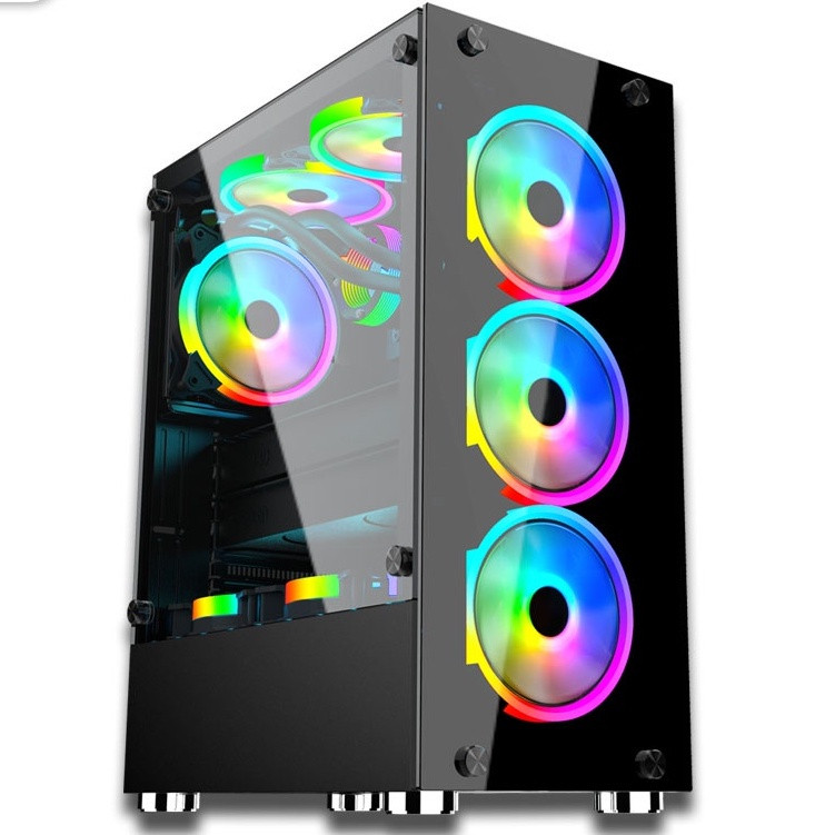 ♞COD Inplay METEOR 01 BLACK PC CASE Desktop Computer PC Case gaming ...