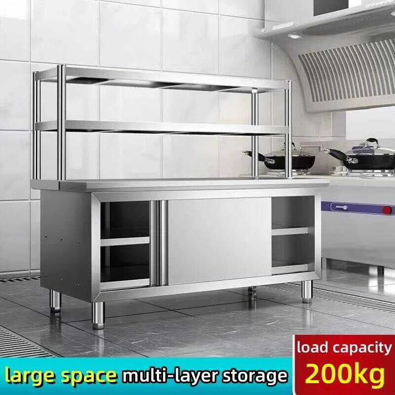 Stainless Kitchen Storage Cabinet Kitchen Island Counter Table Gas ...