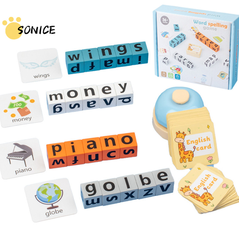 Safe Wooden English Spelling Game Toy Multiplayer English Word Battle ...