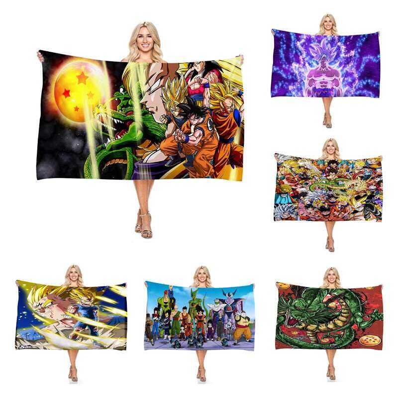 Dragon 75X150cm Ball Cartoon Bath Towel Anime Figures Goku Kids Beach ...