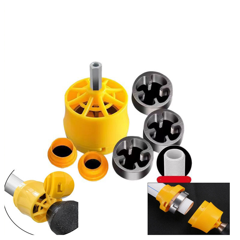 Electric Drill PPR Pipe Threader Kit 1/2"3/4"1" Die Power Tool for PE ...