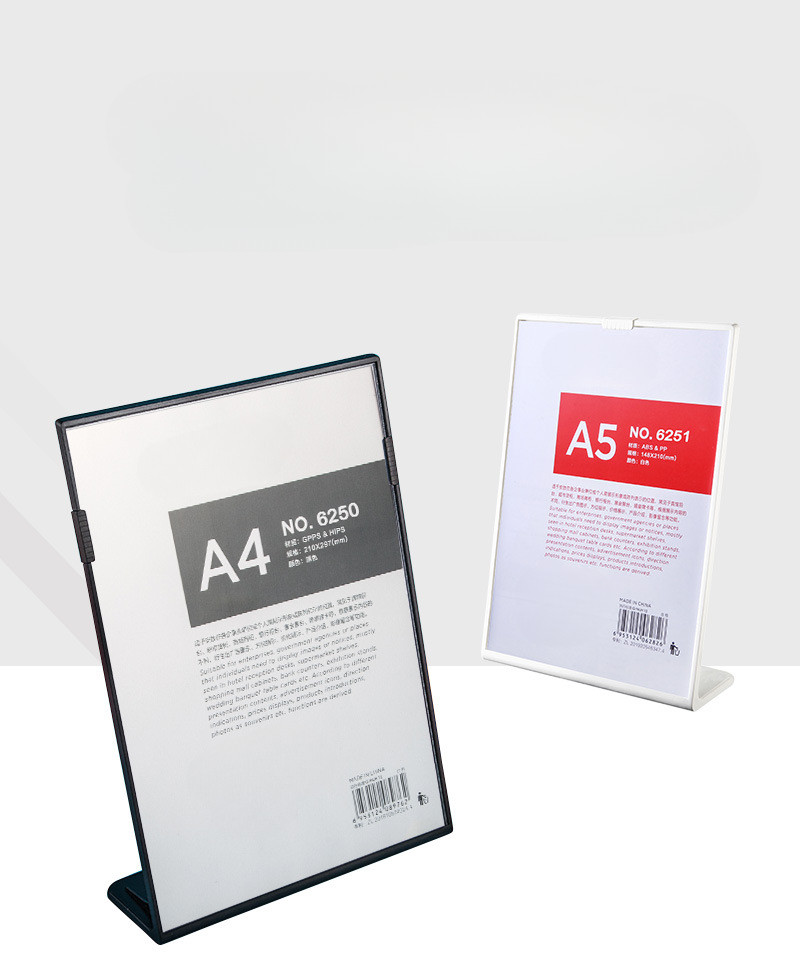 A4 Acrylic Price List Display Board, L-shaped Three-dimensional Desktop ...