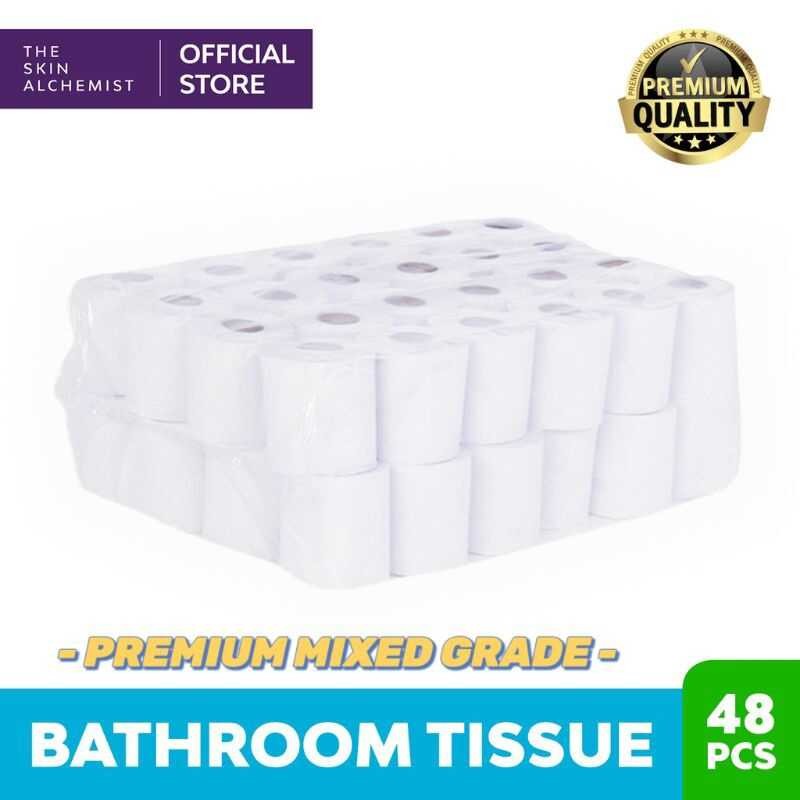48 ROLLS PER PACK Premium Mixed Grade Pulp Bathroom Toilet Tissue 2 PLY ...