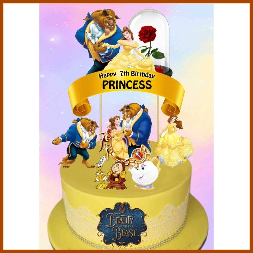 Beauty and The Beast Theme Customized Cake Topper | Shopee Philippines