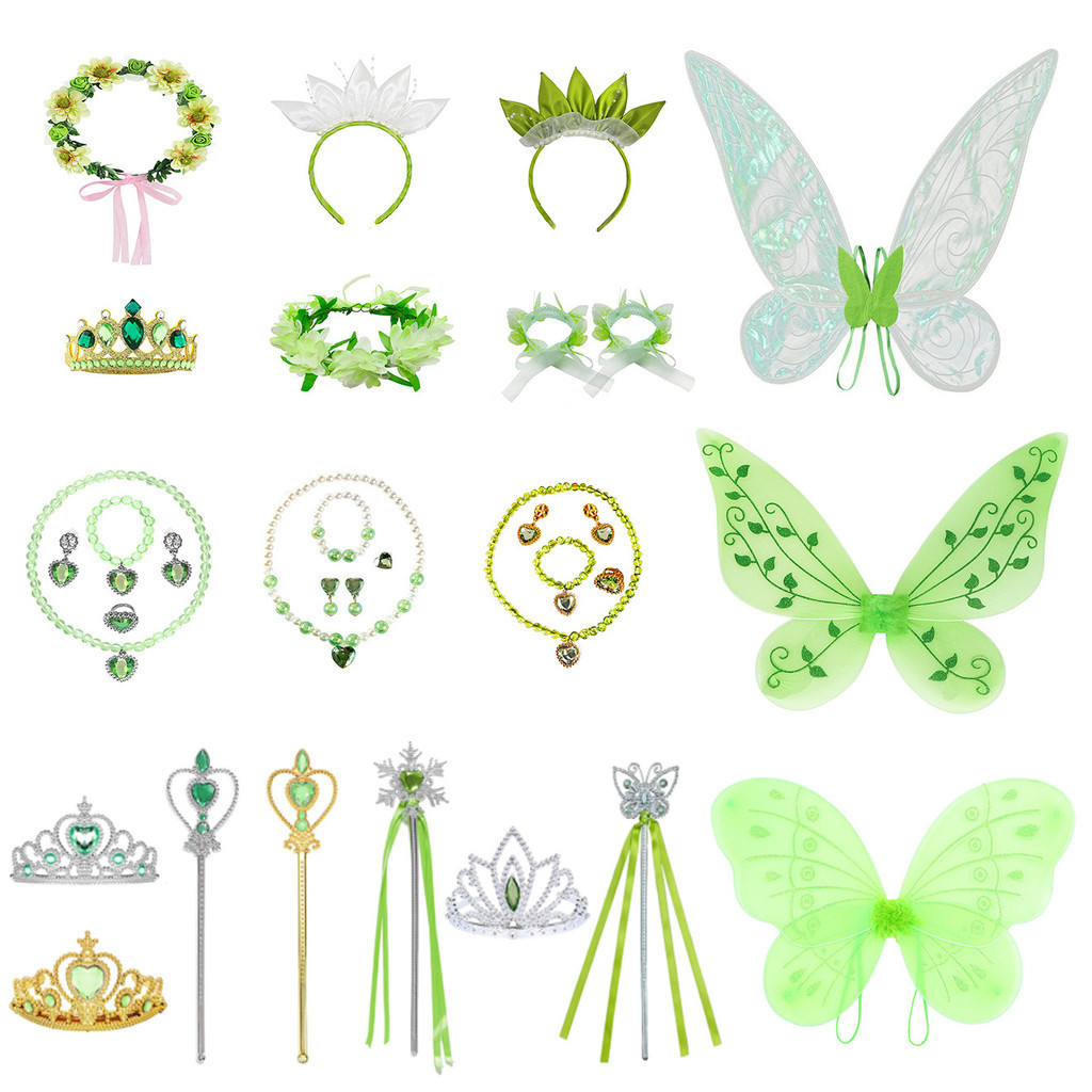 Tinkerbell Costume for Kids Girls Green Set Cosplay Disney Princess ...