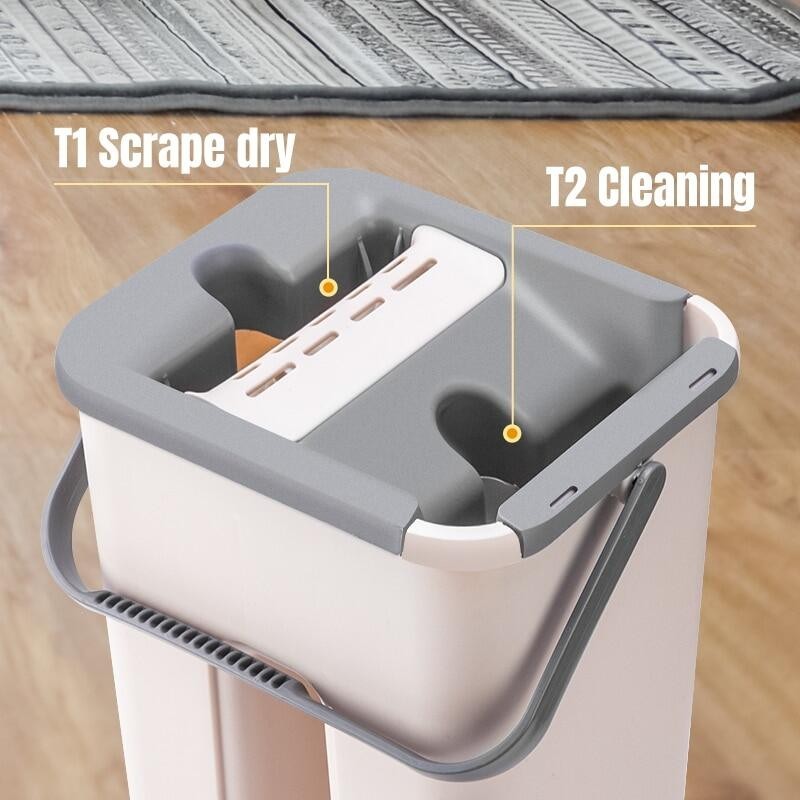 360 Spin Self Wash Floor Mop Squeezer Wet Dry Heavy Duty Flat Mops With ...