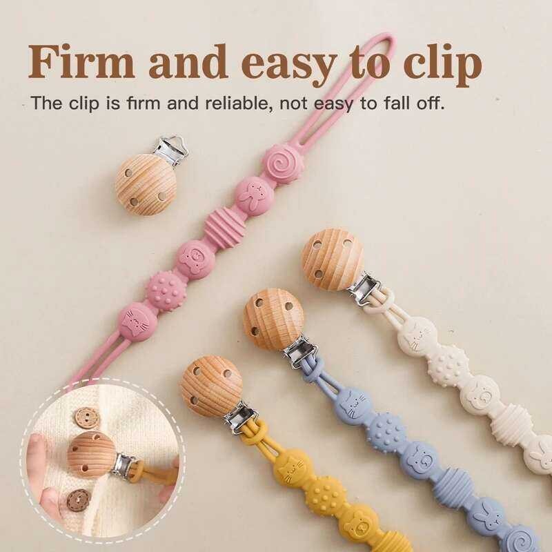 Baby Silicone Pacifier Chain Clip Portable Nipples Holder Clip BPA Free ...