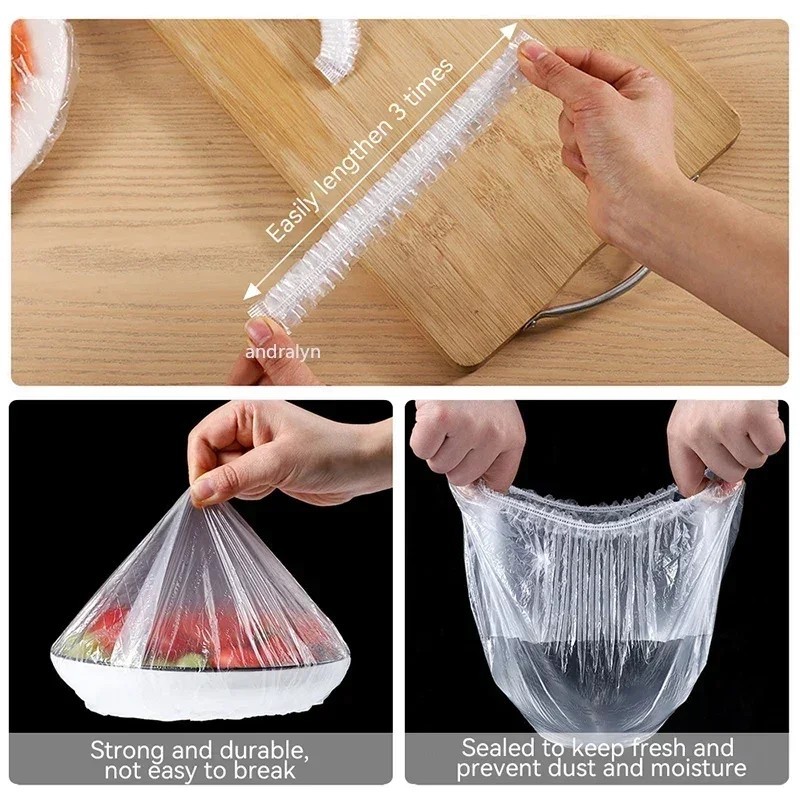 Stretchable Food Covers 300pcs Reusable Plastic Food Protector for ...