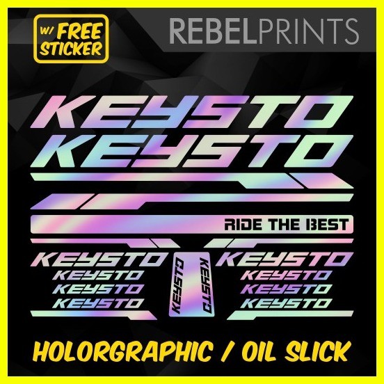 KEYSTO Holographic / Oil Slick Bike Vinyl Sticker Decal for Mountain ...