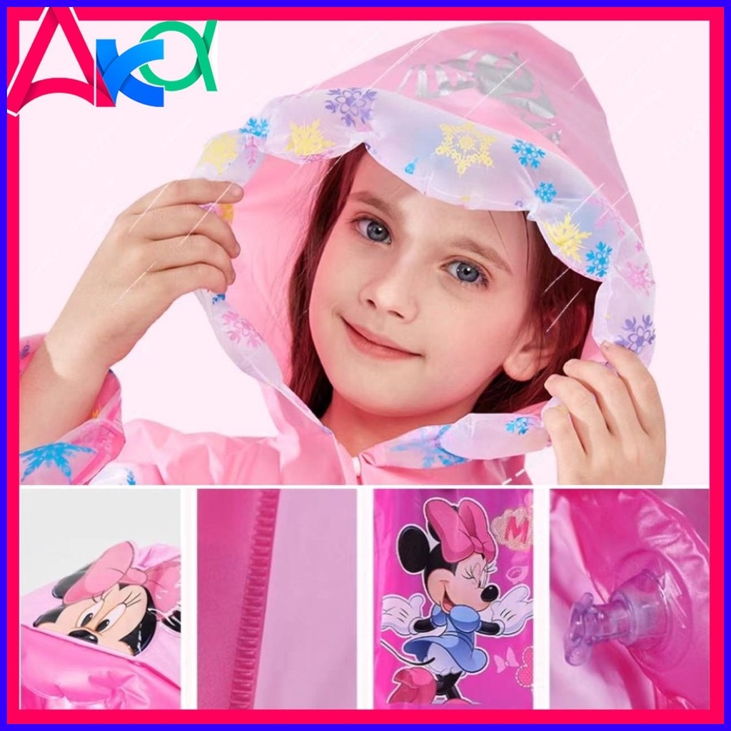 Cartoon raincoat for children full body raincoat for kids with backpack ...