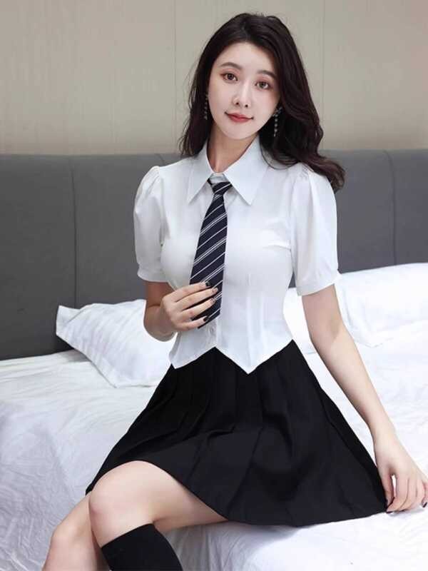 Sexy 2024 Spring Summer White Shirt Foot Bath Club Nightclub Work ...