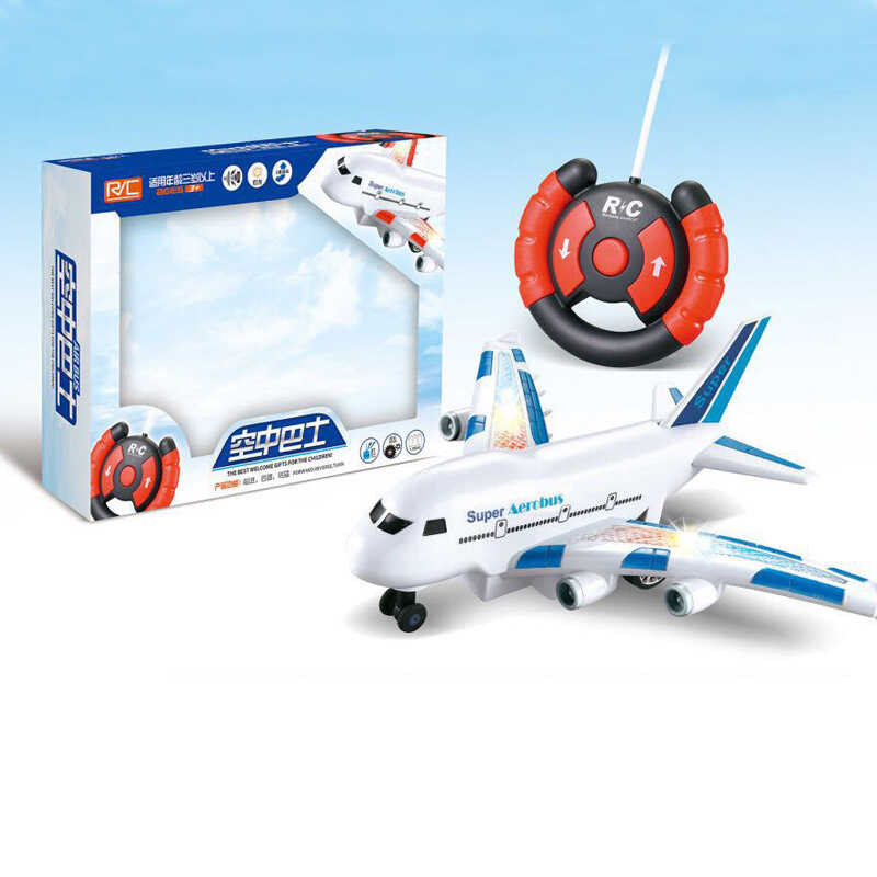 Remote aviation two-way Airbus airplane model with lights, music ...