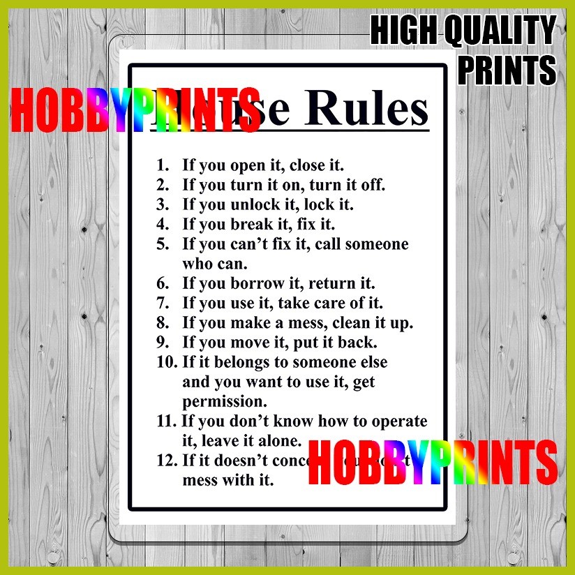 ≅ Laminated Signages | House Rules | Signage | Sign Boards | Shopee ...