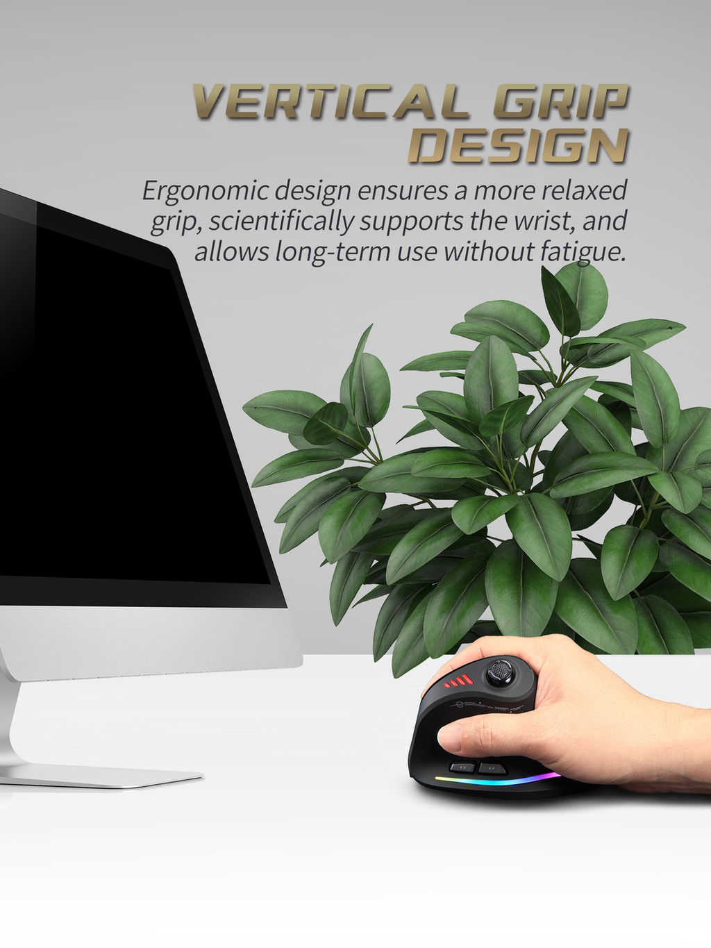 Wired Wireless Vertical Mouse with jostik Gaming Mouse Rgb Backlit ...
