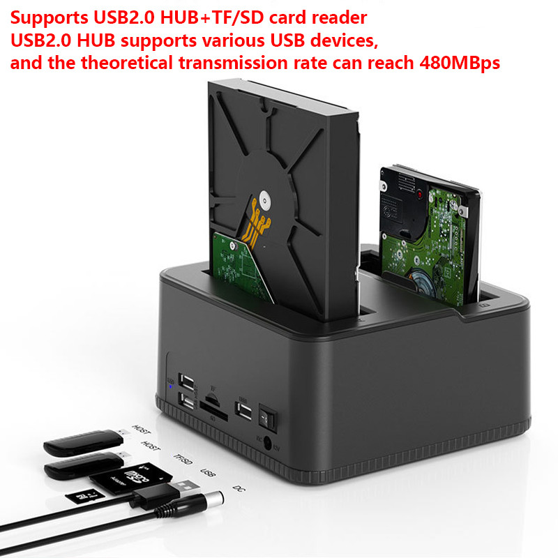 HDD Docking Station SATA to USB 3.0 Adapter for 2.5 3.5 SSD Disk Case ...
