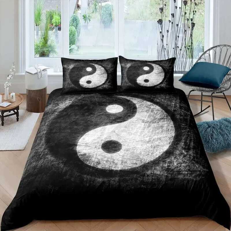 A Yin Yang Duvet Cover Set Boho Trippy Art Twin Comforter Cover Gossip ...