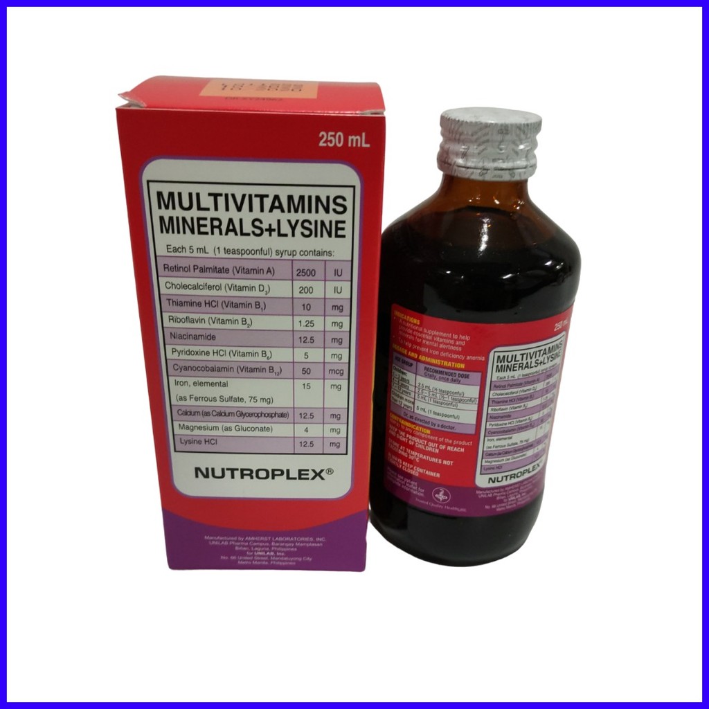 Nutroplex 250ml (Multivitamins Mineral + Lysine) | Shopee Philippines