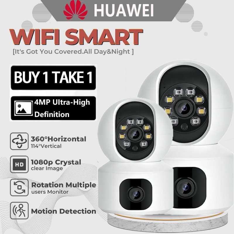 ♞HUAWEI BUY 1 TAKE 1 CCTV Camera Dual Lens No WIFI Needed Speaker Night ...