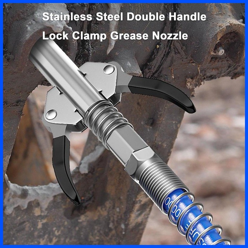 Grease Gun Nozzle Quick Release Grease Gun Coupler Heavy-Duty Two Press ...