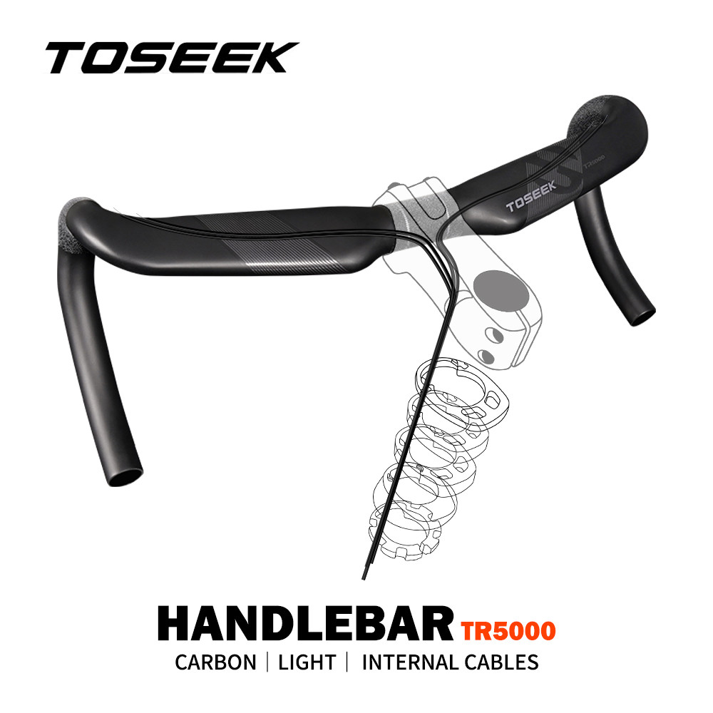 TOSEEK TR5000 Carbon Fiber Ultra Light Bicycle Road Handlebars 360/380/400/420/440 Matte ...