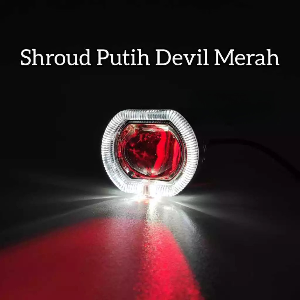 1-Pack Car and Motorcycle Headlight with LED Angel/Devil Eye Projector ...