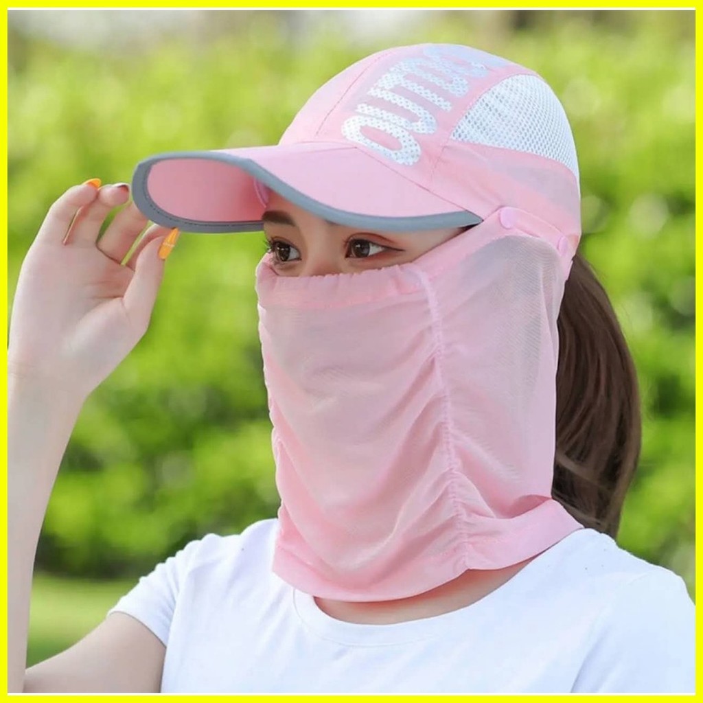 ( NEW ) ZY001 Full Cover Foldable Cap with Sun Visor Casual Face Mask ...