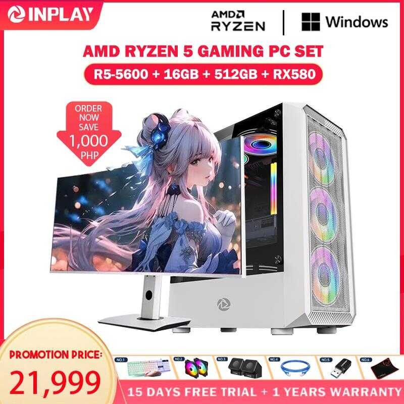 AMD Ryzen 5 5600 GAMING Destop With Rx580 8Gb GPU Ddr4 16Gb RAM M.2 ...