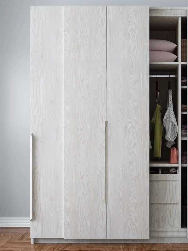 Wood Sticker Grain Stickers For Wardrobe 2 Door Renovation Wall ...
