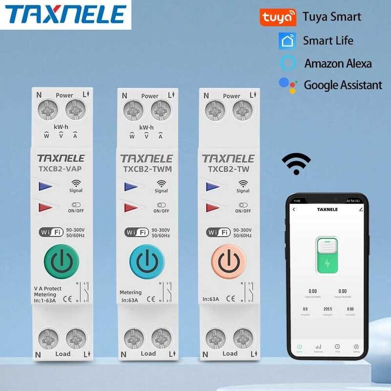 Switch Circuit A P N WIFI Switch Energy Meter Kwh Metering Monitoring Breaker Timer Relay MCB ...