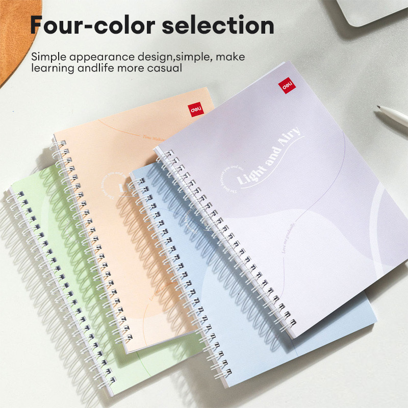 Deli 5PCS Thick A5 Spiral Notebook 60Sheets Student Hardbound Spiral ...
